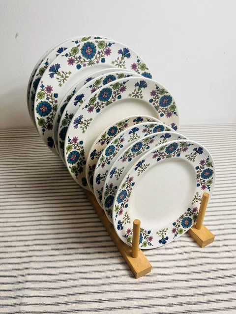 PIATTI DA CENA giardino di campagna Jessie Tait metà inverno piatti laterali anni '70 metà ...