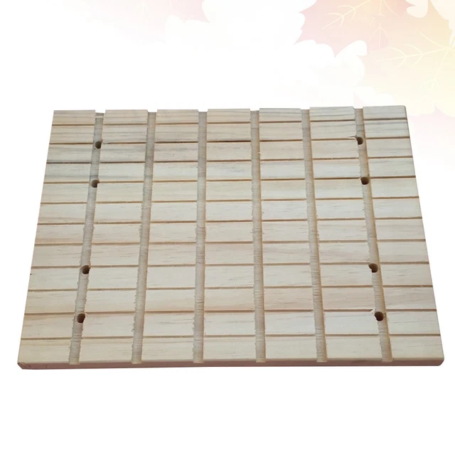 CLAWS SCRATCHING BOARD Natural Wood Square Grooves Grinding Claws Deck ...