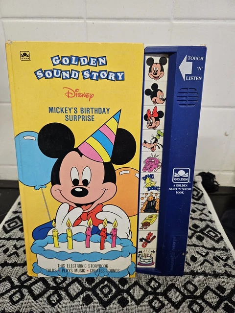 VINTAGE GOLDEN SOUND Story Mickey's Birthday Surprise Book Rare £24.99 ...