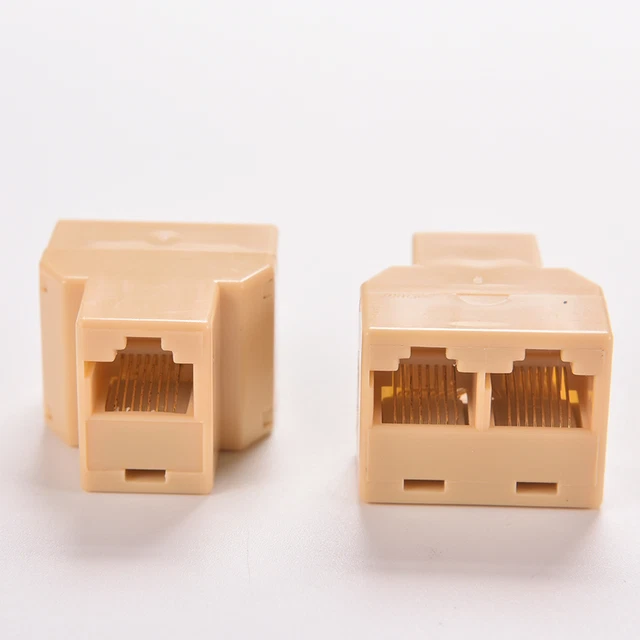 DZ517 RJ45 6 Ethernet Cable LAN Port 1 to 2 Socket Splitter Connector ...