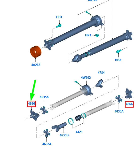 FORD RANGER T6 Rear Axle Drive Shaft Front Coupling Flange 5162002 NEW ...