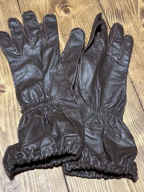 WW2 GERMAN LONG Gloves Marked RZM - Brown Leather - Size Large £35.00 ...