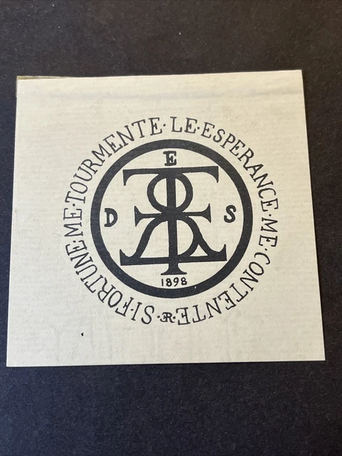 EX LIBRIS LITHOGRAPH by Edmond De Robert per D.S. Excellent condition ...