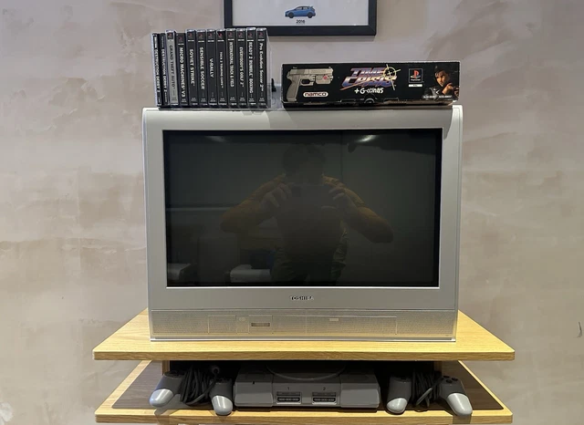 SONY PS1 COMPLETE Retro Gaming Set Up With 24’ Toshiba CRT Television £ ...