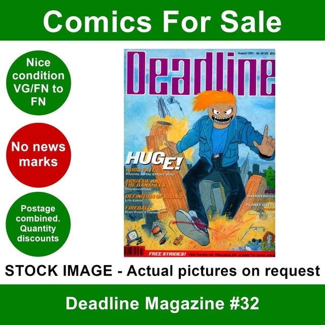 DEADLINE MAGAZINE #32 comic - VG/FN clean - 01 August 1991 £8.99 ...