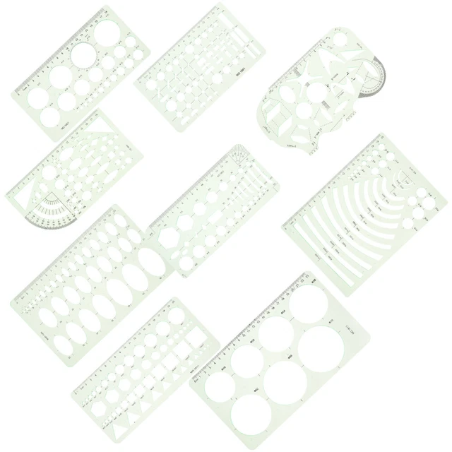 9 PCS MEASURING Template Ruler Office Stencils for Crafts £14.15 ...