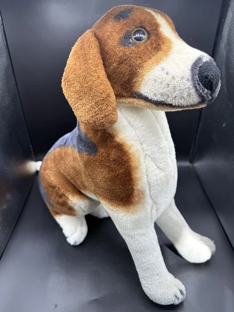 MELISSA & DOUG Large Lifelike Sitting Beagle Dog Plush Stuffed Animal ...