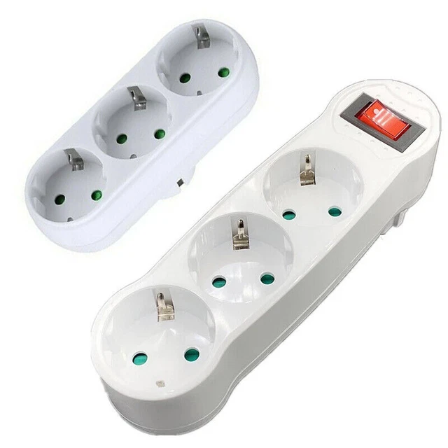 2 FACH DOPPELSTECKER Mehrfachstecker Steckdose Multistecker Adapter ...