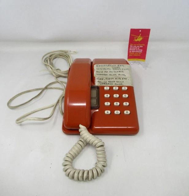 BRITISH TELECOM PRESS Button Vintage Phone Burnt Orange D1 £5.95 ...
