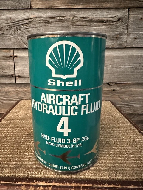 VINTAGE SHELL MOTOR Oil Can Shell Aircraft Hydraulic Fluid Imperial ...