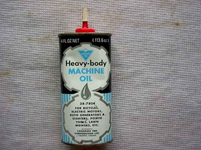 VINTAGE CANADIAN TIRE HEAVY-BODY Machine Oil Handy Oiler Tin Ca. 1959 ...