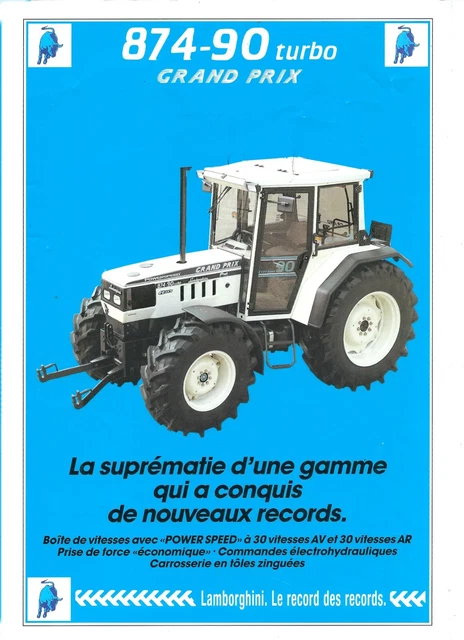 BROCHURE PROSPEKT prospectus tracteur LAMBORGHINI 874-90 TURBO GRAND ...