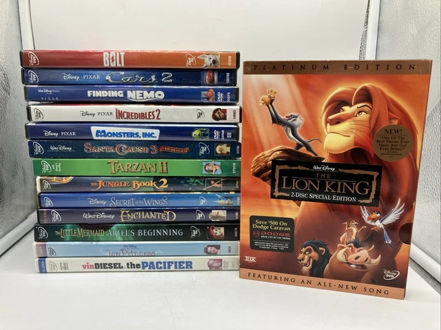 DISNEY 14 DVD Lot Lion King, Cars 2, Incredibles 2, Finding Nemo ...