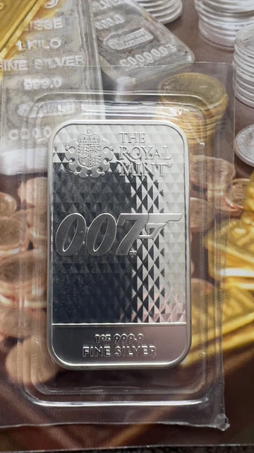 JAMES BOND 007 Diamonds are Forever 1oz Silver Bar Sealed 2023 FINE ...