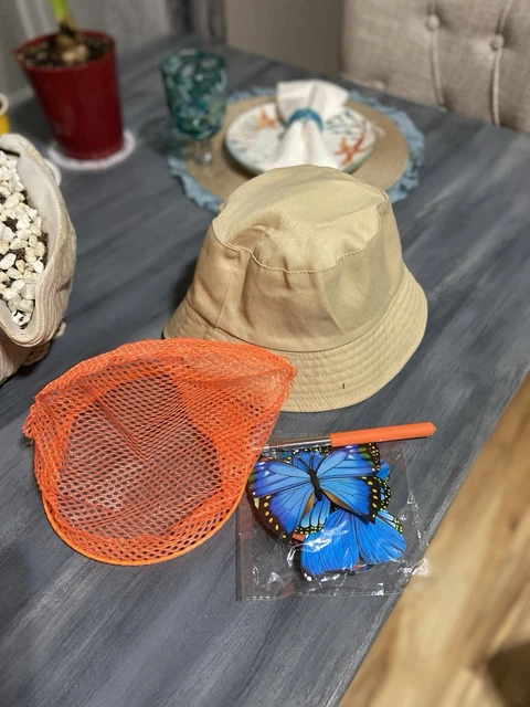 KID/MEN’S COSPLAY TAN Bucket Hat with Orange Net and multi-colored ...
