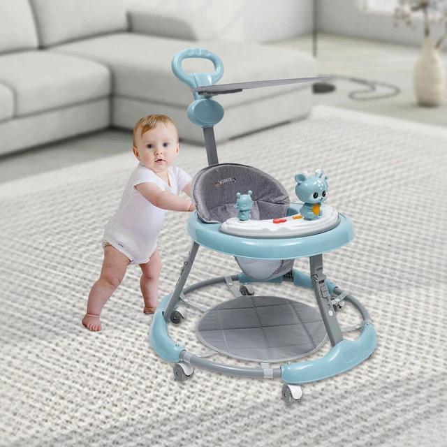 UPGRADE BABY WALKER Stroller Play Activity Music Kids Ride On Toy Car ...