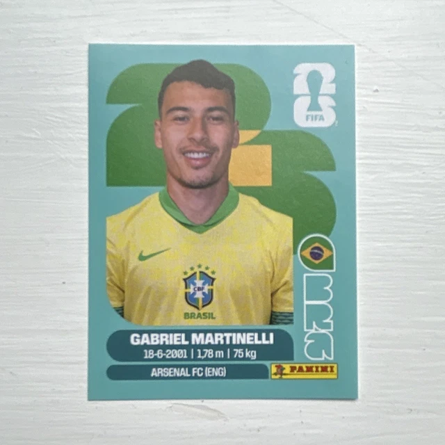 PANINI FIFA WORLD Cup 2026 Sticker BRA 18 Gabriel Martinelli Portrait ...