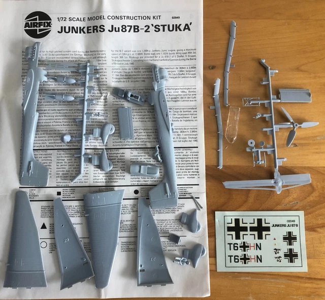 AIRFIX KIT &JUNKERS Ju-87B-2 Stuka" 1:72 Scale - No Paint No Glue No Box $19.99 - PicClick CA
