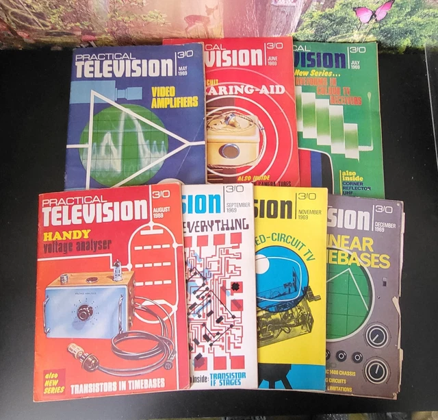 VINTAGE 1969 7× Practical Television magazines, See Photos ...