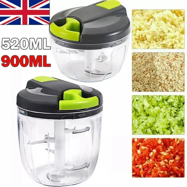PULL CORD PULLING Food Chopper Manual Vegetable Slicer Hand Blender UK ...