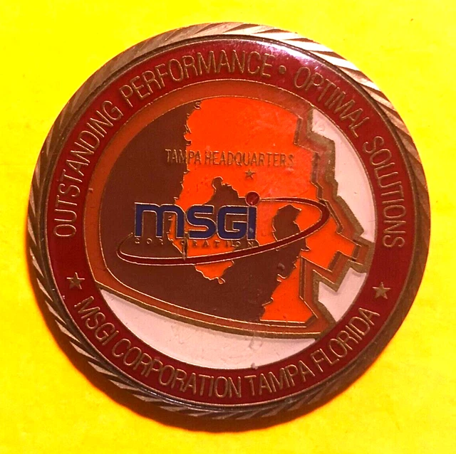 CHALLENGE COIN MSGI CORPORATION HEADQUARTERS TAMPA FLORIDA 2” #969 $19. ...