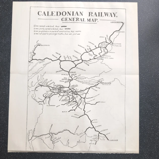ORIGINAL 1918 RAILWAY Map of Caledonian Railway General Map £7.04 ...