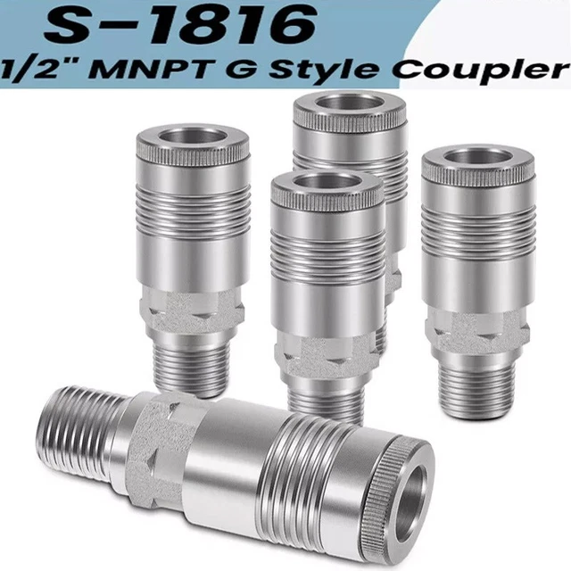 FOR MILTON S1816 G Style 1/2" NPT Male Air Coupler Pneumatic 60+ SCFM ...