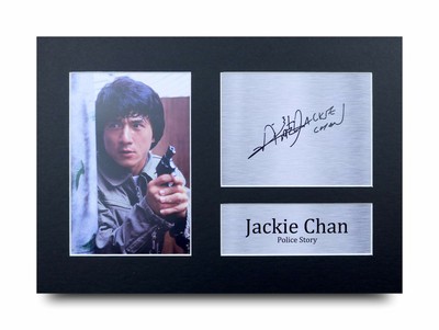 JACKIE CHAN SIGNED Pre Printed Autograph A4 Photo Gift For a Police ...