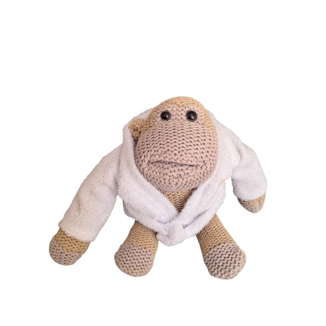 PG TIPS MONKEY White Dressing Gown Plush Collectible 6” Soft Toy ...