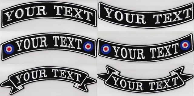 LARGE CUSTOM BACK Rocker Ribbon Patches 11 1/2" Personalised Biker ...