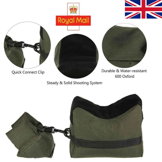 2 PIECE FRONT + Rear Rifle Air Gun Bench Rest Bag BSA Hunting Target ...