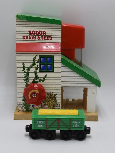 SODOR GRAIN & Feed Building 2000 + Car Thomas & Friends Wooden Railway ...