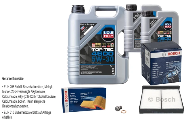 BOSCH INSPECTION PAKE 7 L LIQUI MOLY Top Tec 4600 5W-30 Pour Subaru ...