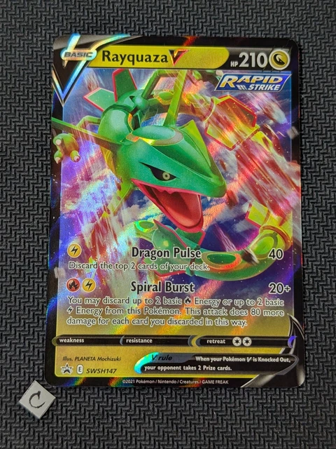 RAYQUAZA V SWSH147 - Sword & Shield Promo Ultra Rare Holo Pokemon TCG ...