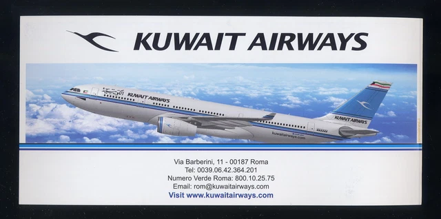 AIRLINE LEAFLET BROCHURE Kuwait Airways Airbus A330 arab airlines ...