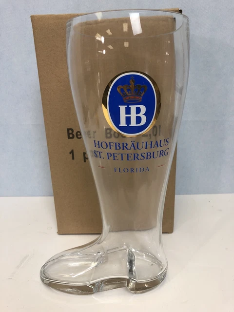LOT OF 6 Hofbrauhaus HB Glass Beer Boot 2 Liter St.Petersburg Florida ...