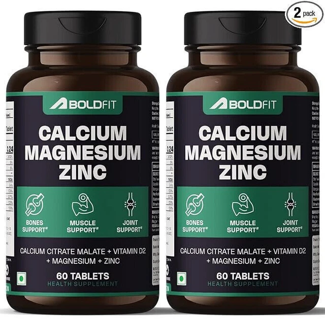 BOLDFIT CALCIUM TABLETS for Women & Men 1000mg 120 Tablets (Pack of 2 ...