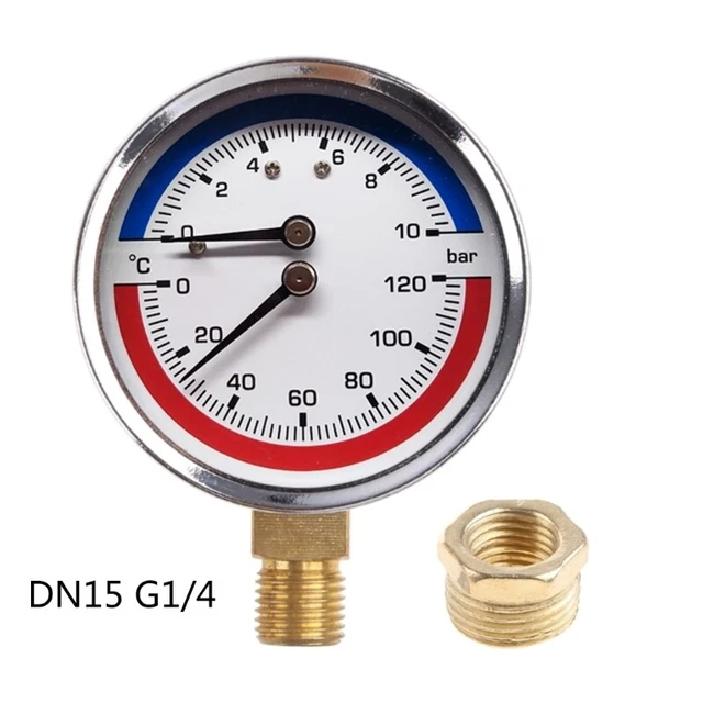 THERMO-MANOMETER TEMPERATURE & Pressure Gauge up to 120 C & 10 Bar 1/8/1/4-inch $16.83 - PicClick AU