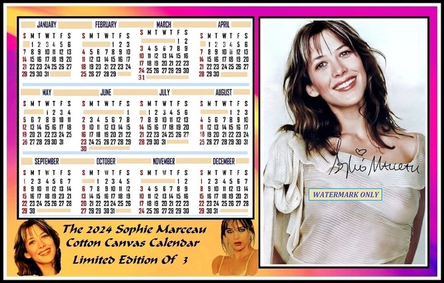 THE 2024, SOPHIE Marceau, Signed, Cotton Canvas Calendar. Limited Edition (SM-6) £11.85 ...