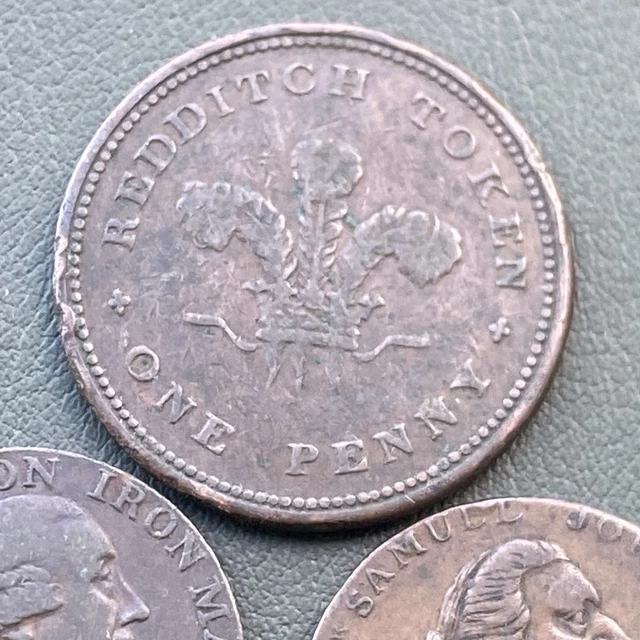 TRADE TOKENS (3) Redditch Penny 1813 John Wilkinson 1792 Samuel Johnson ...