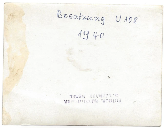 FOTO 2WK KAMPFUBOOT U-Boot Uboot 108 Besatzung Komandant Klaus Scholtz ...