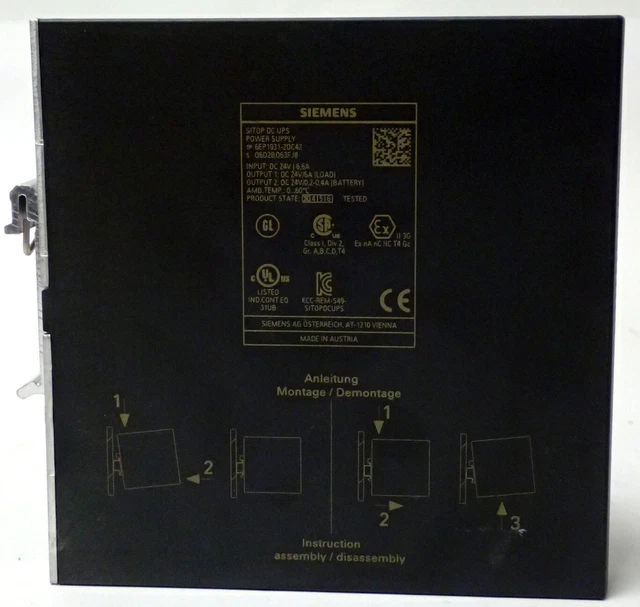 SIEMENS 6EP1931-2DC42 SITOP DC UPS MODULE 24V 6A w/ USB INTERFACE $190. ...