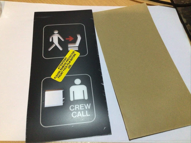 NOS PSU CREW Call Return to Seat Decal Placard Label qty 1 p/n PCBM ...