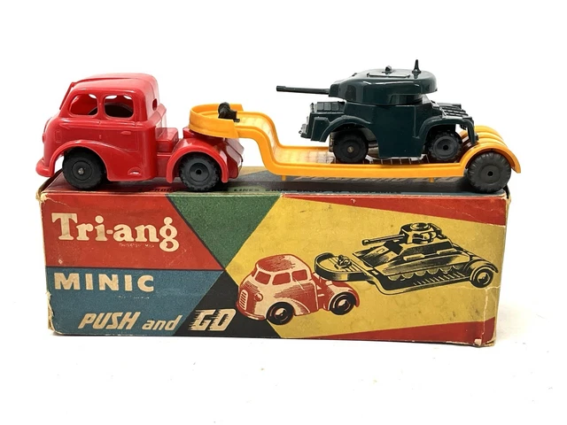 TRIANG MINIC PUSH and GO Truck with Tank Load Good Boxed Condition £34. ...