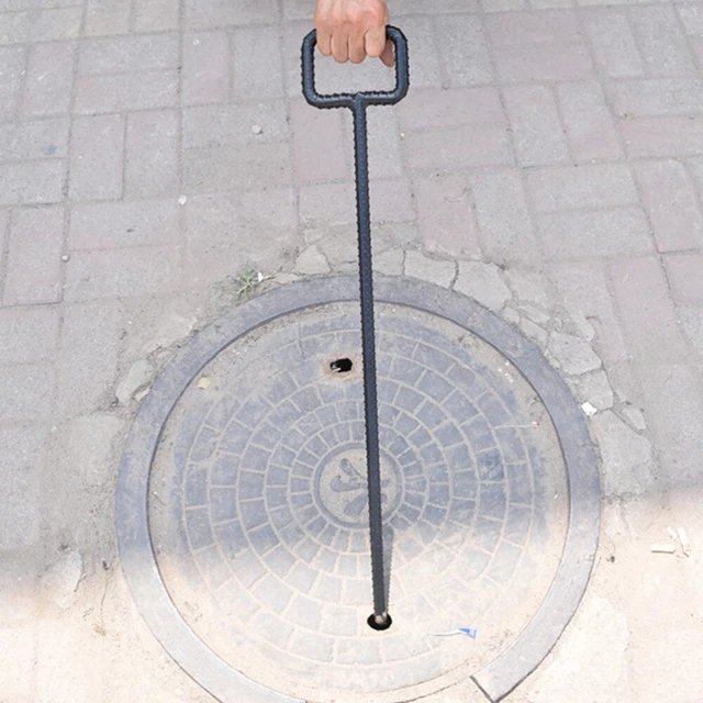 OUTDOOR MANHOLE COVER Lifting Tool Manhole Hook Manhole Cover Lifter ...