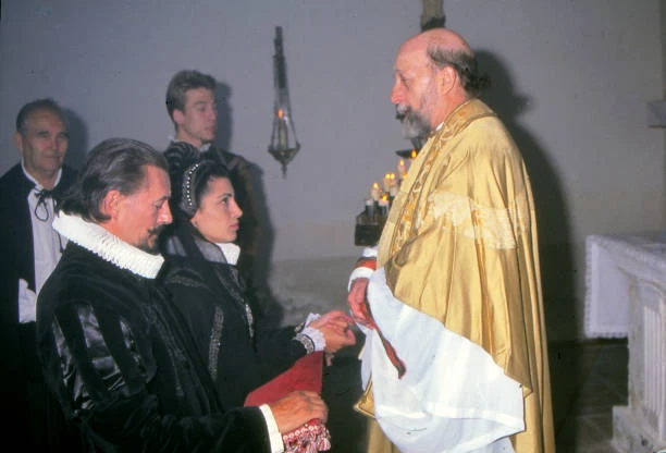 SPANISH ACTORS TONY Isbert and Monica Molina filming, Cervantes, n- Old ...