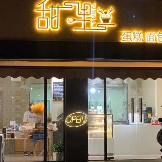 NEON OPEN SIGN Decorative Led Illuminated Letter Lights Pre-Lit Shop ...