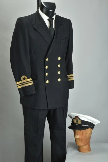 ROYAL NAVY BESPOKE Tailored No.5 Dress Uniform and s6 7/8 Gieves Cap ...
