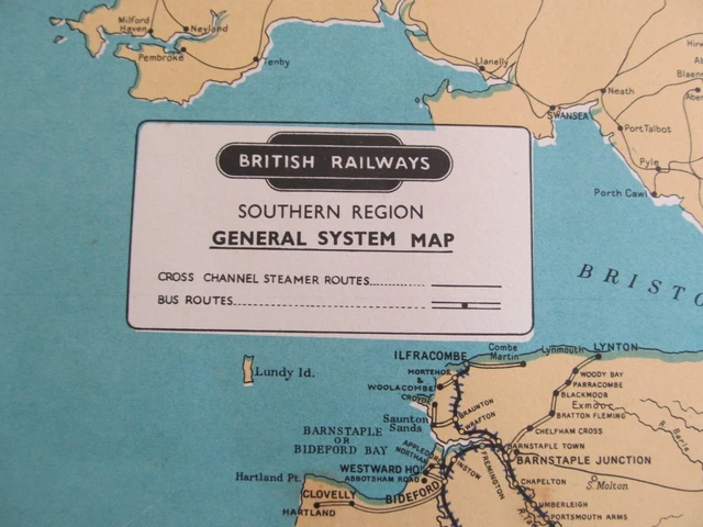 ORIGINAL VINTAGE SOUTHERN Railway General System Route Map / Carriage ...