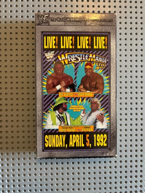 WWF WWE WRESTLEMANIA VIII 8 VHS Coliseum Home Video Hulk Hogan Ric ...